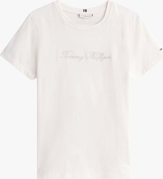 Tommy Hilfiger T-shirt &agrave; col ras-du-cou et logo brod&eacute;