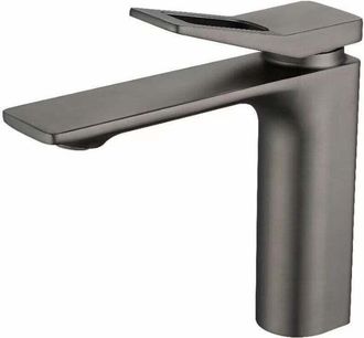 Elle Rubinetto Per Lavabo Da Bagno Ccykxa, Grigio, Acciaio Inox 304 Spazzolato, Anticalcare, Con Erogazione Di Acqua Calda E Fredda