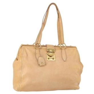 Miu Miu Sac &agrave; main Pre-owned - Femme - Pre-owned - Beige - Taille: ONE Size