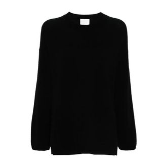 Allude Flach gestrickter Kaschmirpullover - - Knitwear - Damen - Schwarzk - S