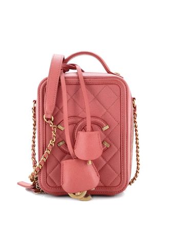 Chanel Filigree Vertical Vanity Case Quilted Caviar crossbody bag - Rose