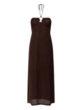 Melissa Odabash Harriet halterneck maxi dress - Marron