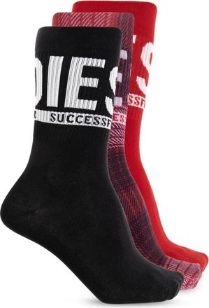 Diesel Homme, Sous-v&ecirc;tements, Multicolore, Taille: S Lot de Trois Paires de Chaussettes