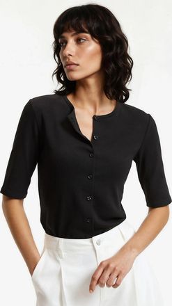 La Redoute Collections T-shirt Boutonn&eacute; Col Rond Manches Courtes
