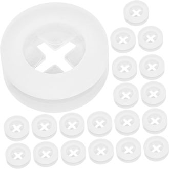 Amosfun 80 Stk Bambus-und Holz Deckel Silikons Topfen Trinkventillochstopfen Klar Bierk&uuml;bel T&uuml;lle Strohabdeckung &Ouml;sen F&uuml;r Einmachgl&auml;ser Luftdicht Strohhalme T