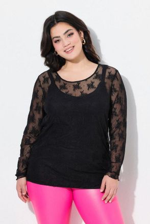 Angel Of Style Longsleeve Spitzen-Shirt Slim Fit Neonfarbe Langarm