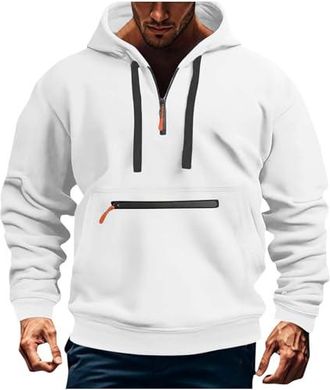 Generic Sweat &agrave; capuche pour homme avec fermeture &eacute;clair - Coupe ample - T-shirt &agrave; manches longues - T-shirt dext&eacute;rieur tendance et confortable - Pull de tran