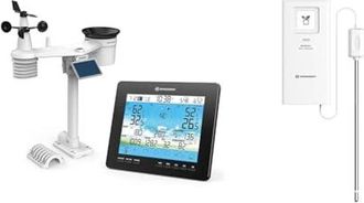 Bresser 6-Tage 4CAST Funk Wetter Station PRO WLAN-Wetter-Center & Bodenthermometer und -feuchtigkeitsmesser als Zusatzsensor