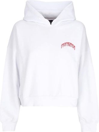 PROPAGANDA Femme, Sweatshirts et sweats &agrave; capuche, Blanc, Taille: 40 FR SweaT-shirt &agrave; Capuche Court Triangle Bengala