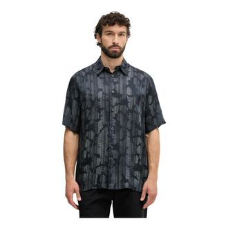 A|X Armani Exchange Homme, Chemises, Bleu, Taille: XL Chemise Casual Imprim&eacute;e en Viscose