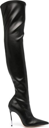 Casadei Femme, Chaussures, Noir, Taille: 38 1/2 EU Bottines cuissardes &agrave; talon Blade