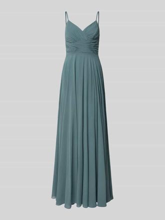 Mascara Abendkleid mit Drapierungen und V-Ausschnitt
