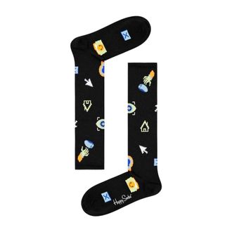 Happy Socks Pixel Crew Socks - - Underwear - Damen - Schwarzk - S