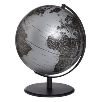 Emform Tischglobus Pluto Matt Silber, Aluminium & Kunststoff, 250 x 300 mm