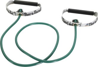 Theraband TheraBand Professioneller Latexschlauch mit Handgriffen f&uuml;r K&ouml;rper&uuml;bungen, Rehab und Conditioning, Harte Griffe, 100 cm, Gr&uuml;n, Heavy, Intermediate Lev
