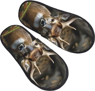 Generic Pantoufle Maison Cerf Camoufl&eacute; Chaudes Pantoufles Unique Chaussons Maison Doux Hiver Chaussures Chaudes Pour Voyages Camping Chambre M