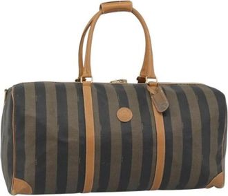 Fendi Sac Boston Pre-owned (Toile Pequin) - Femme - Pre-owned - Brun - Taille: ONE Size