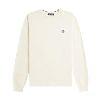 Fred Perry Homme, Pulls, Beige, Taille: L Pull en maille piqu&eacute;e