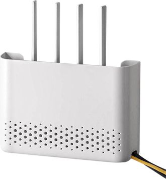 Generic Wandmontierter Routerhalter - 25 Cm Speicher, Wi-Fi-Kabelbox, Raumeffizient Set | Schlafzimmer Apartment Arbeitsraum Wohnzimmer B&uuml;ro Netzwerkausr&uuml;stun