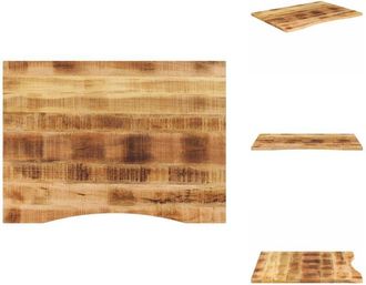 vidaXL Schreibtischplatte mit Aussparung 100x80x2,5cm Massivholz Mango - Schreibtischplatte - Schreibtischplatten - Tischplatte - Ersatztischplatte