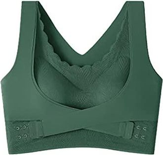 Generic Soutien-gorge de sport r&eacute;glable pour femme avec boucle lat&eacute;rale pour le yoga, sans couture, 2026, Vert, XXL