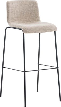 Clp Barhocker Hover mit Kunststoffsitz und Stoffbezug I Barstuhl mit robustem Metallgestell und Einer Sitzhöhe von: 76 cm, Farbe:Creme, Gestell Farbe:schw