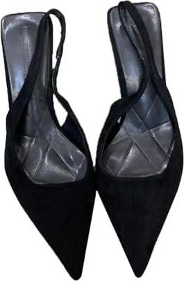 Minetom Femme Escarpins Élégant Bout Pointu Pumps Été Talon Haut Chaussure de Fête Soirée Mariage Bureau B Noir 38 EU