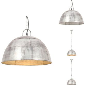vidaXL H&auml;ngelampe Vintage Industriestil 25 W Silbern Rund 41 cm E27 - H&auml;ngelampe - Industrielampen - Vintagelampe - Deckenleuchte - Wohnraumbeleuchtung
