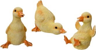 Decoris Dekofigur Entenküken 13,5cm Keramik 1 Stück Sortiert - Entchen zum Stellen - Keramikfigur Entenbaby Gartendeko Wohndeko - Osterdeko Osterschmuck - Tie