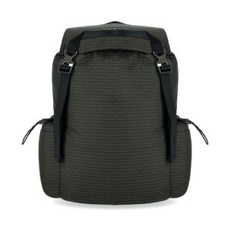 Emporio Armani Monogramm Milit&auml;r Rucksack - - Bags - Herren - Gr&uuml;n - ONE SIZE