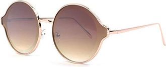 Eye Wear Grandes lunettes soleil rondes dorees fashion Gaxy - Taille unique - Marron