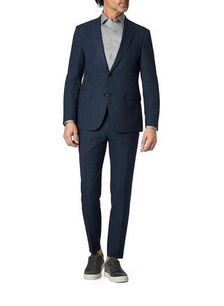 Strellson Herren Anzug blau meliert Slim Fit
