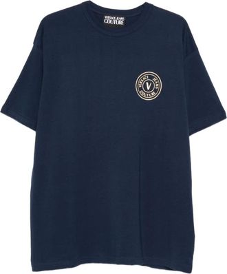 Versace Jeans Couture Homme, Tops, Bleu, Taille: XL T-shirt &agrave; Manches Courtes et Col Rond