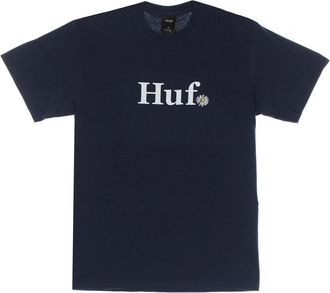 HUF Huf, Homme, Tops, Bleu, Taille: S T-shirt Navy In Bloom Manches Courtes