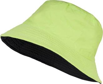 styleBREAKER Chapeau de pêcheur réversible en coton - 2 en 1 - Style streetwear - Chapeau de soleil pour homme et femme, vert pomme/noir, taille unique