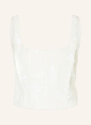 Riani Riani Cropped-Top Mit Pailletten weiss