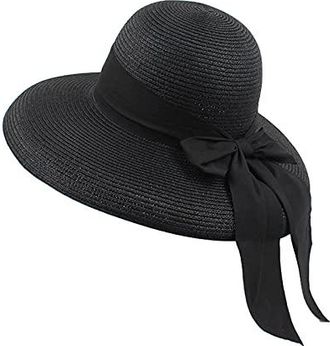 Generic Chapeau de soleil de plage tendance Chapeaux pliables d&eacute;t&eacute; Chapeaux Bow Femmes Casquettes de baseball Chapeaux et casquettes pour hommes, Noir, Taille