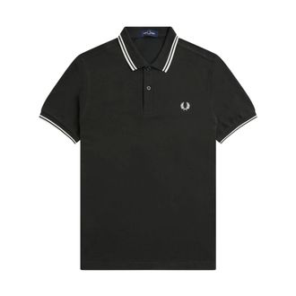 Fred Perry Gr&uuml;nes Nacht/Wei&szlig;es Schnee Baumwoll-Polo - - Tops - Herren - Gr&uuml;n - XL