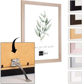 Bildershop-24 Bilderrahmen London mit Aufsteller Sonoma Eiche (Dekor) 24x30cm Antireflex (entspiegelt)