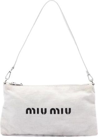 Miu Miu Sac bandouli&egrave;re en toile Pre-owned - Femme - Pre-owned - Blanc - Taille: ONE Size