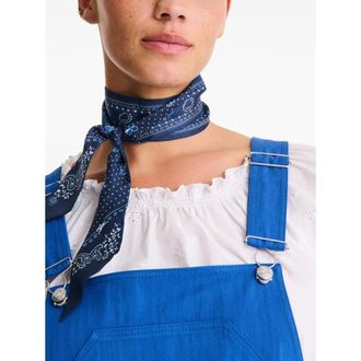 Longchamp Bandana Print Scarf - Navy