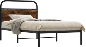 vidaXL Cadre de lit sans matelas 90x190cm ch&ecirc;ne fum&eacute; bois ding&eacute;nierie Vidaxl