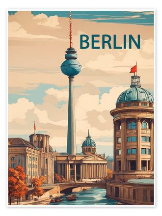 Posterlounge Berlin Reiseplakat Poster von nobelart 30 x 40 cm Wandbilder Wanddeko