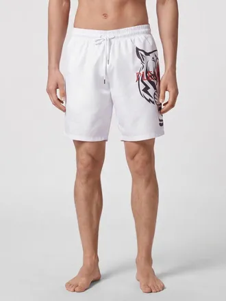 Plein Sport Boxer de bain en nylon avec logo imprim&eacute; contrastant