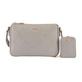 Joop Umh&auml;ngetasche JOOP decoro edition jasmina shoulderbag shz, Damen, Gr. B/H/T: 24cm x 15cm x 6cm, grau, Lederimitat, Taschen Umh&auml;ngetasche, Damen Schult