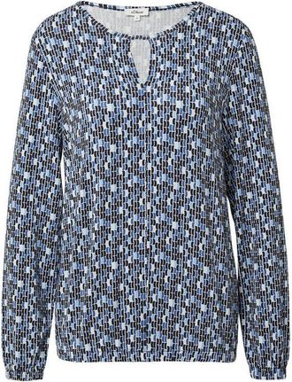 s.Oliver Langarmshirt T-Shirt T-Shirt mit All-over-Print und Elastikb&uuml;ndchen