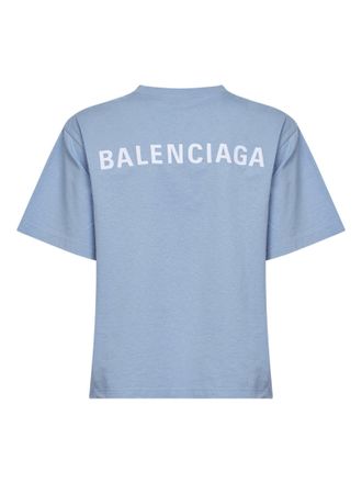 Balenciaga Womens Light Blue Back T-Shirt Cotton T-Shirts & Jerseys