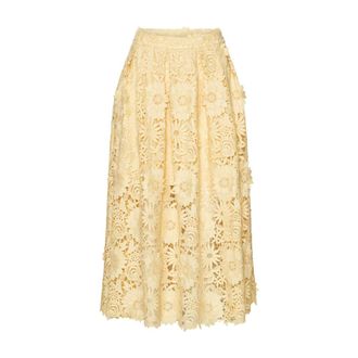 Rotate 3D-Spitze Midi-Rock - - Skirts - Damen - Gelb - M