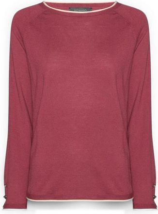 Elena Miro Femme, Pulls, Rose, Taille: 38 FR Pull avec bord contrastant