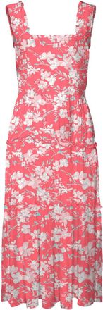 Vero Moda Damen Vmmenny Sl Smock Calf Dress WVN Ga Kleid, Georgia Peach/AOP:Mille, XS EU